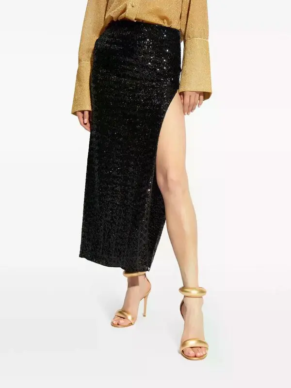 Oseree High-waisted Sequin-embellished Midi Skirt