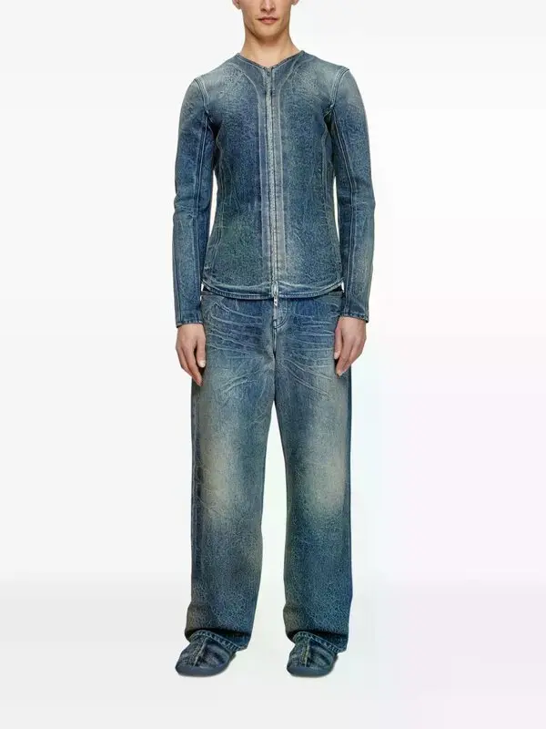 DIESEL® V-neck Jacket With Curved Hem