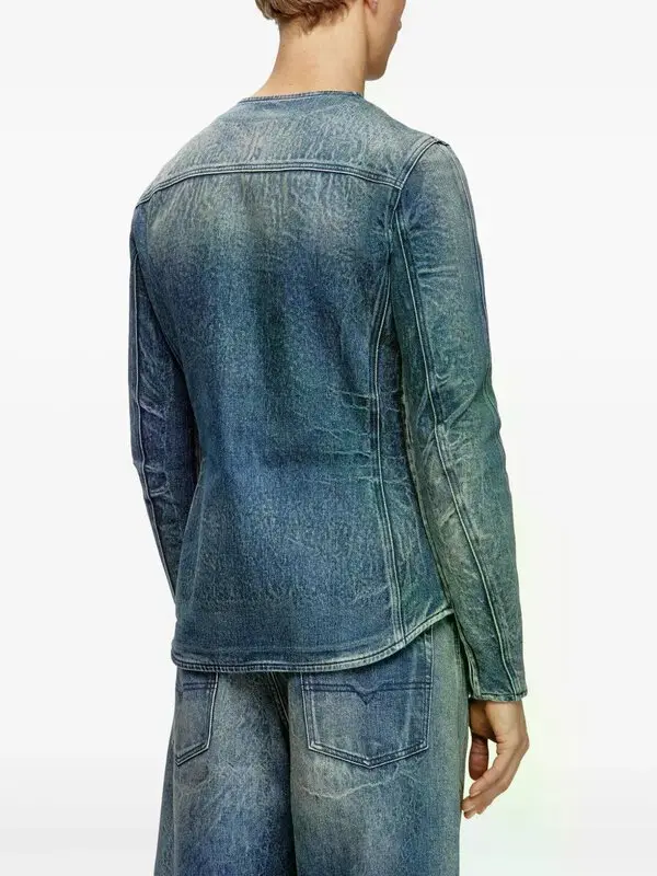DIESEL® V-neck Jacket With Curved Hem