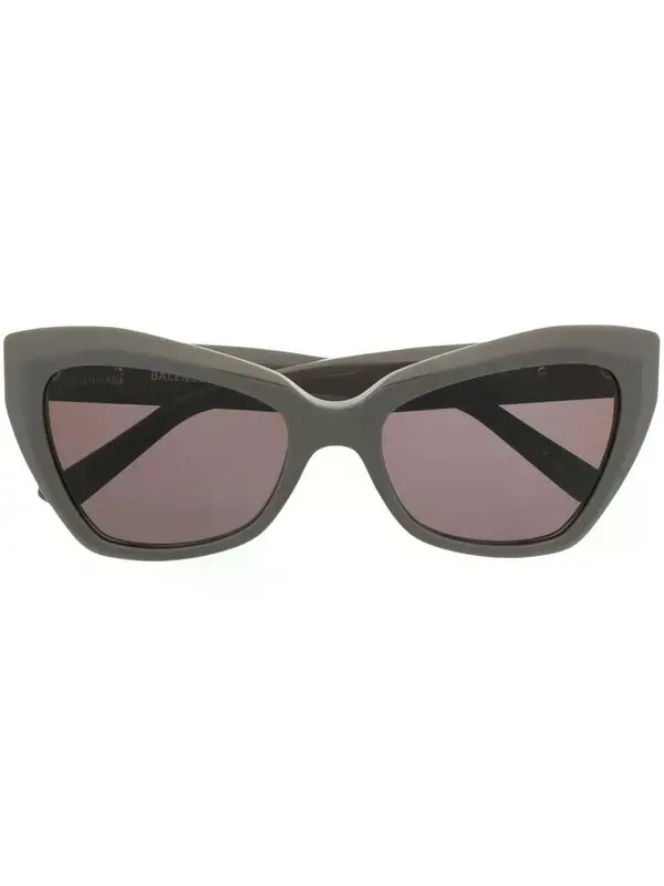 Balenciaga Logo-plaque Butterfly Sunglasses - Grey
