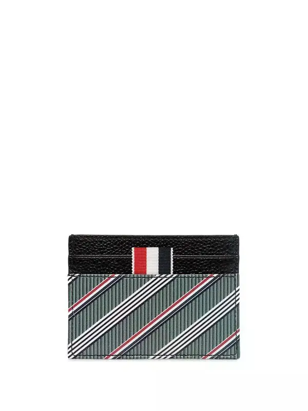 Thom Browne Rwb Stripe Leather Cardholder