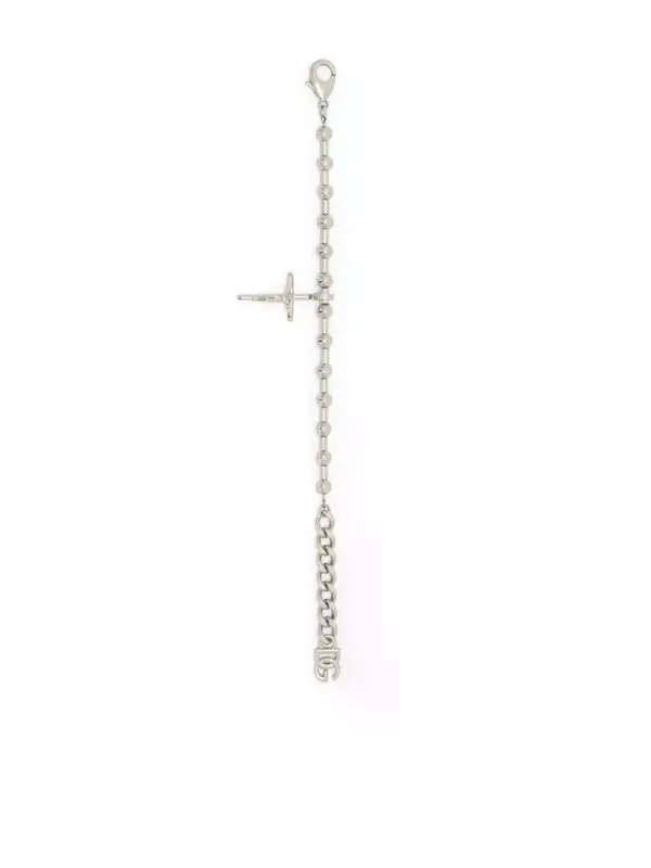 Dolce & Gabbana Dna Crucifix Beaded Bracelet - Silver