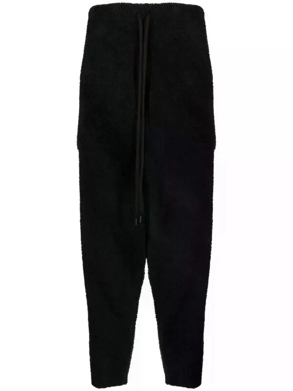 MASTERMIND WORLD Logo-print Fleece-texture Track Pants - Black