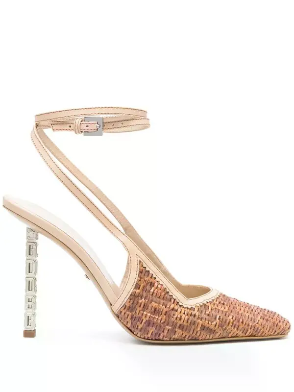 Gcds 100mm Cube Monogram Raffia Pumps