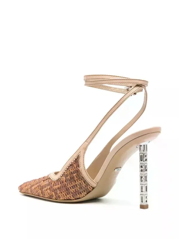Gcds 100mm Cube Monogram Raffia Pumps