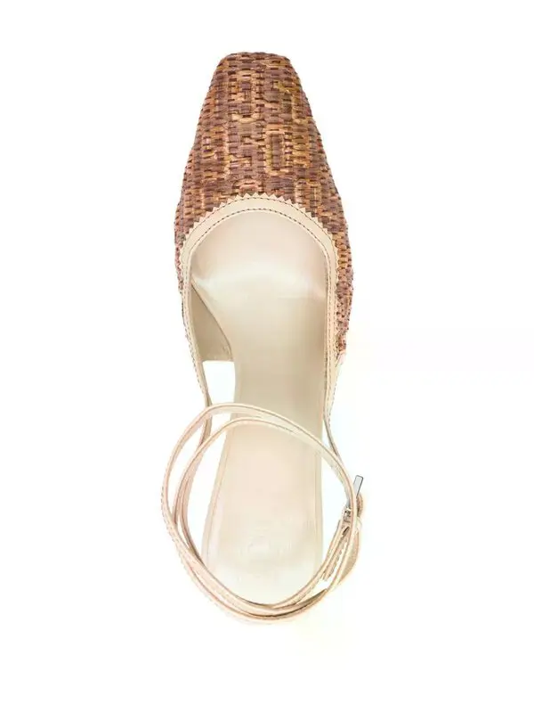 Gcds 100mm Cube Monogram Raffia Pumps