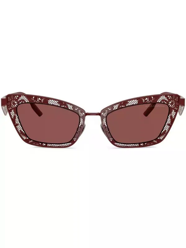 Dolce & Gabbana Floral Cat-eye Sunglasses - Red