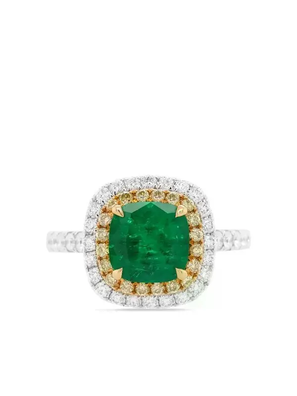 HYT JEWELRY 18k Gold, Diamond, And Emerald Ring - Silver