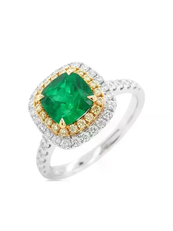 HYT JEWELRY 18k Gold, Diamond, And Emerald Ring