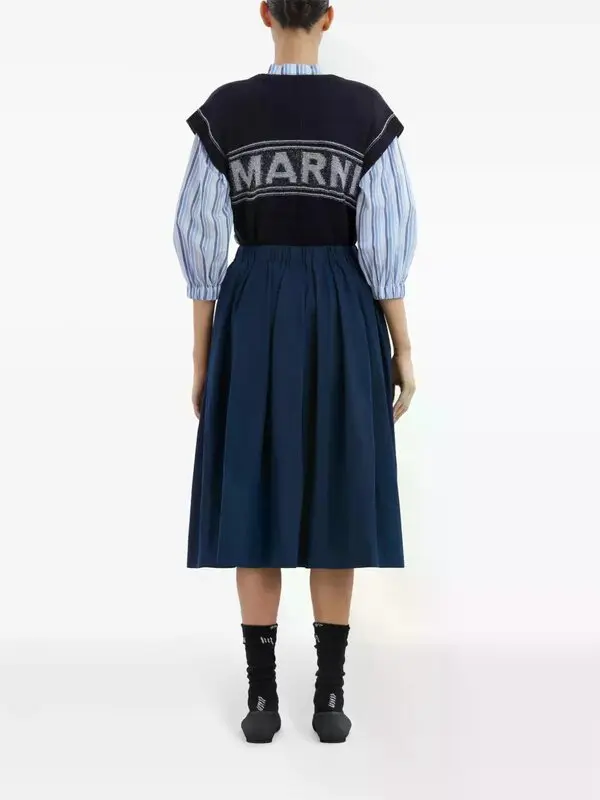Marni A-line Cotton Midi Skirt