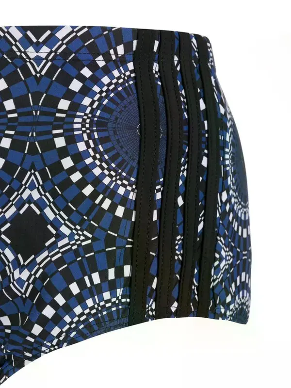 AMIR SLAMA Abstract Print Side-stripe Swimming Shorts