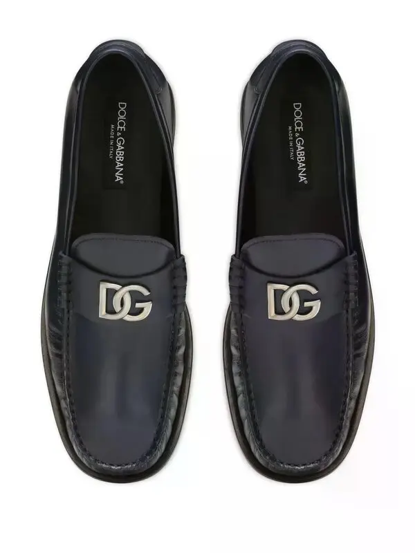 Dolce & Gabbana Logo-plaque Leather Loafers
