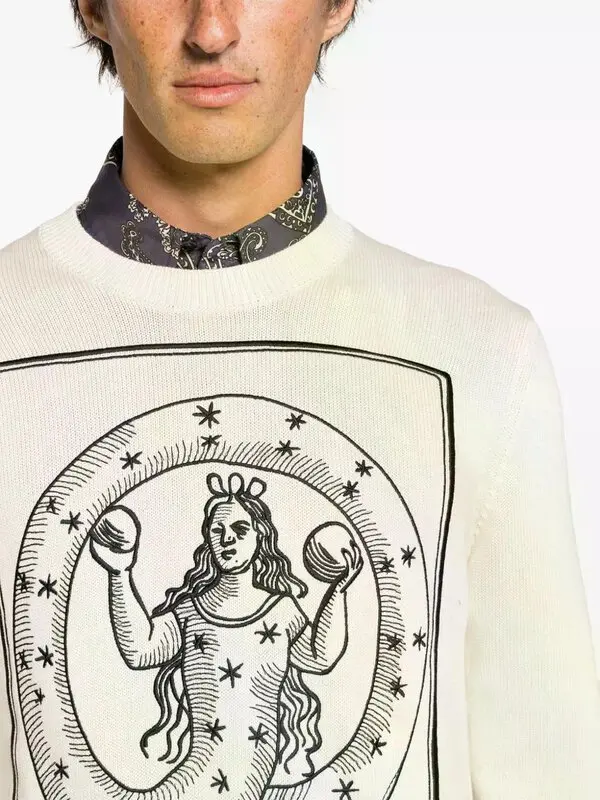 Etro Motif-embroidered Cotton Jumper - Neutrals