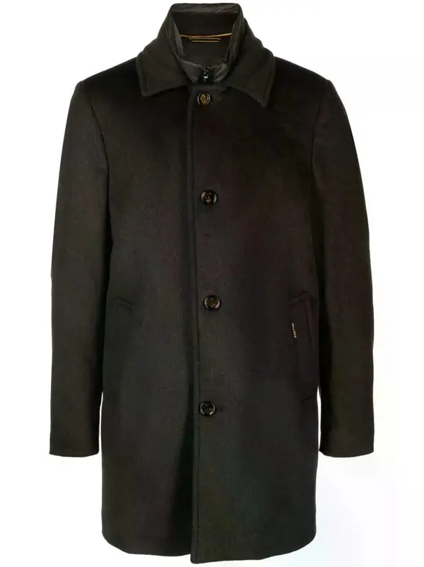 MOORER Single-breasted Peak Lapel Coat
