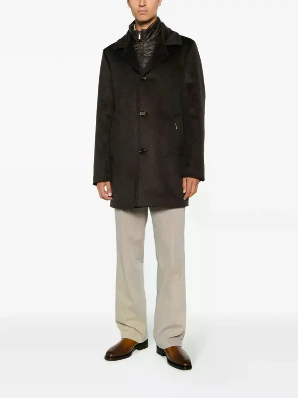 MOORER Single-breasted Peak Lapel Coat
