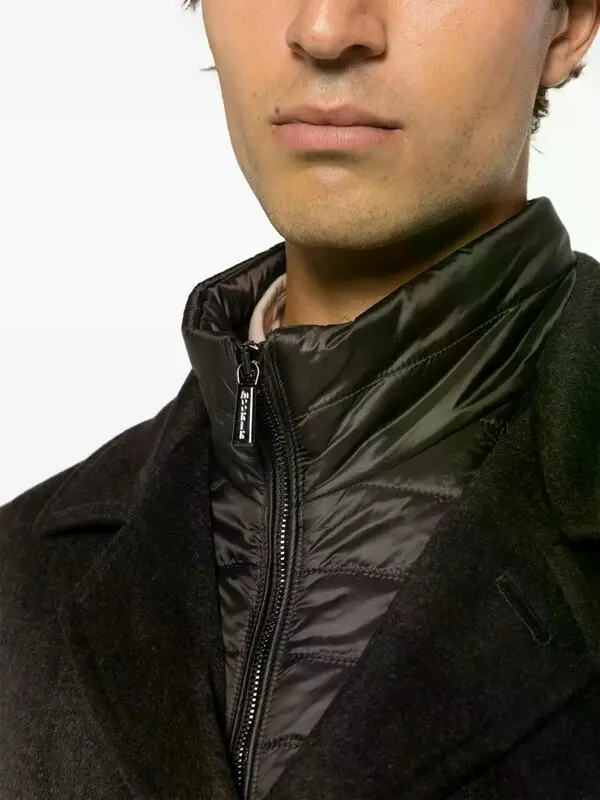 MOORER Single-breasted Peak Lapel Coat