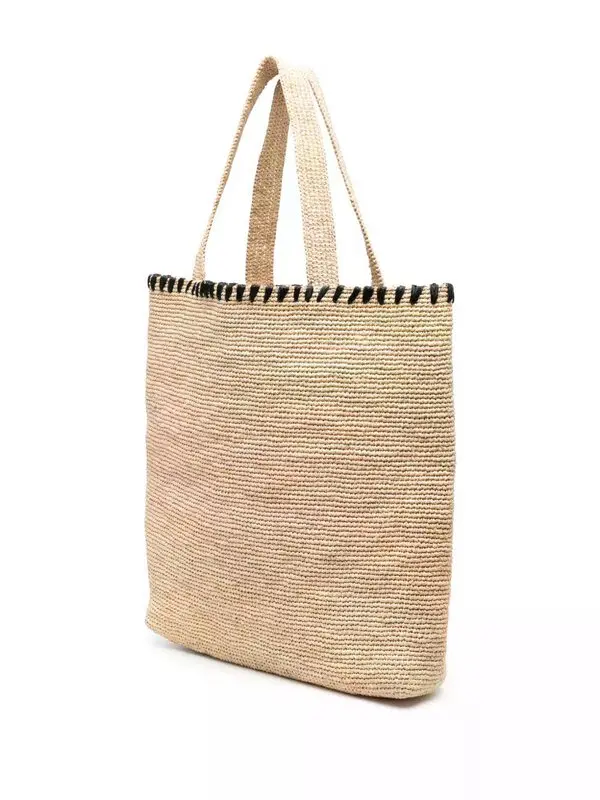LANVIN Logo-embroidered Raffia Tote Bag