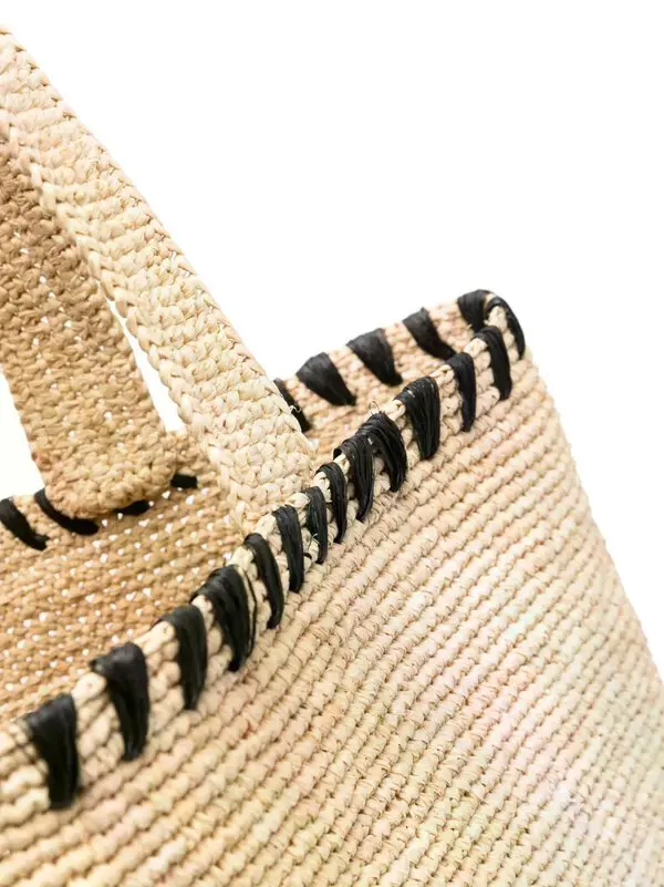 LANVIN Logo-embroidered Raffia Tote Bag