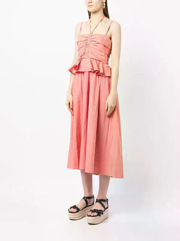 Ulla Johnson Halterneck Ruffled Midi Dress
