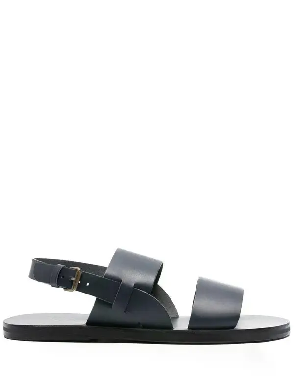 ANCIENT GREEK SANDALS Irodotos Flat Leather Sandals - Blue