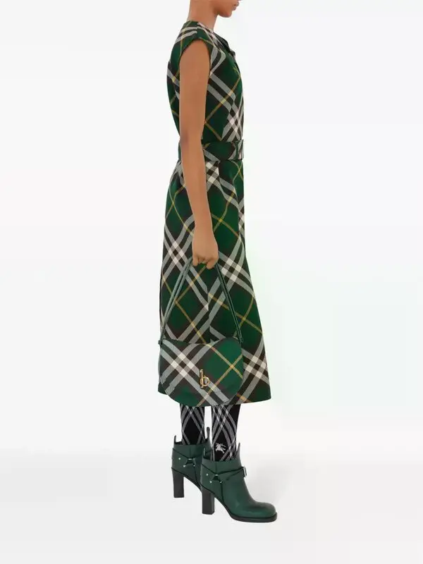 Burberry Nova Check Wool Midi Dress