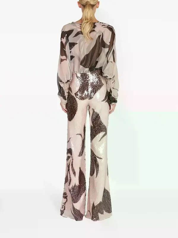 Silvia Tcherassi Avellino Sequin-embellished Trousers - Brown