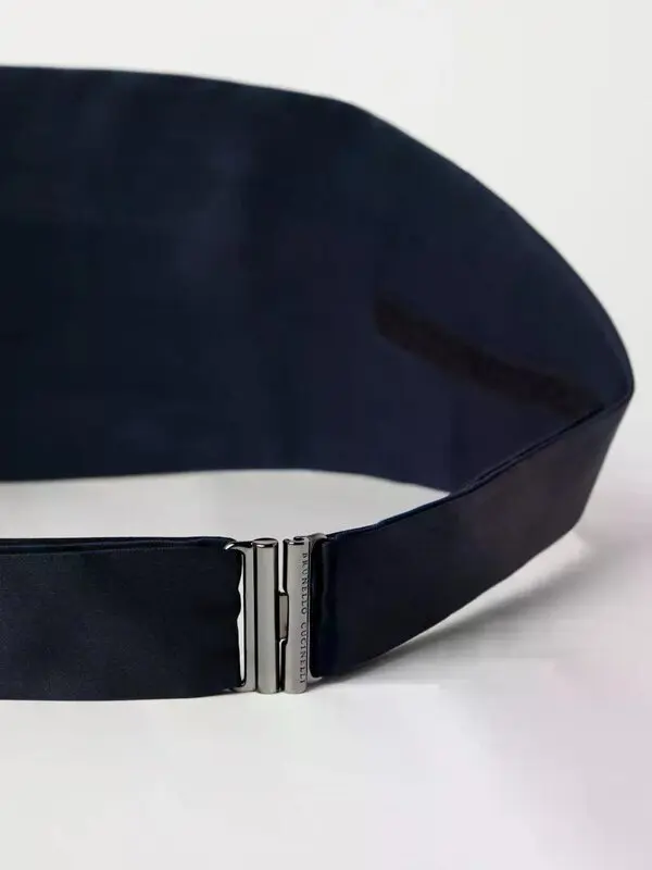 Brunello Cucinelli Silk And Cotton Satin Cummerbund - Blue