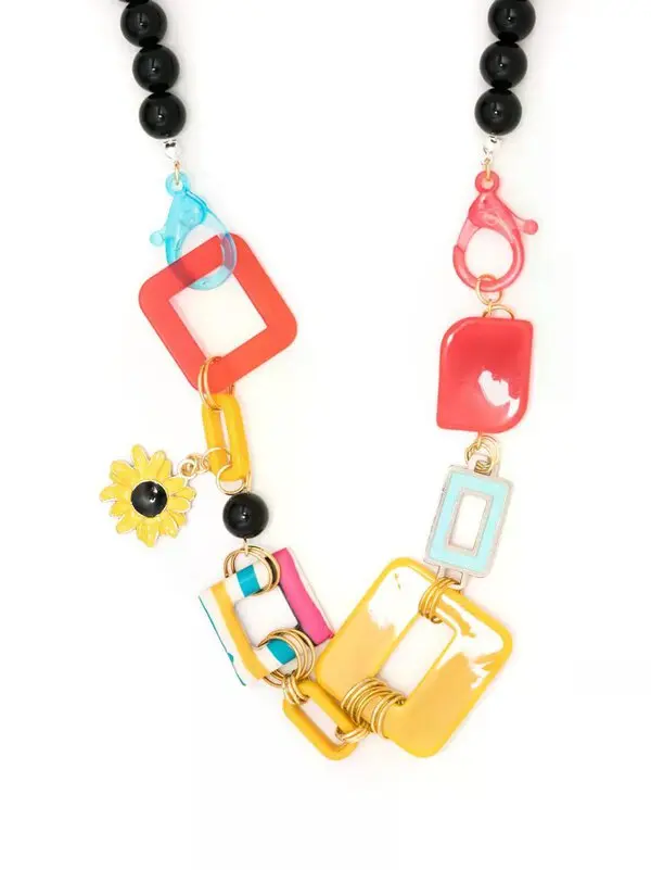 AMIR SLAMA Floral Appliqué Necklace - Multicolour