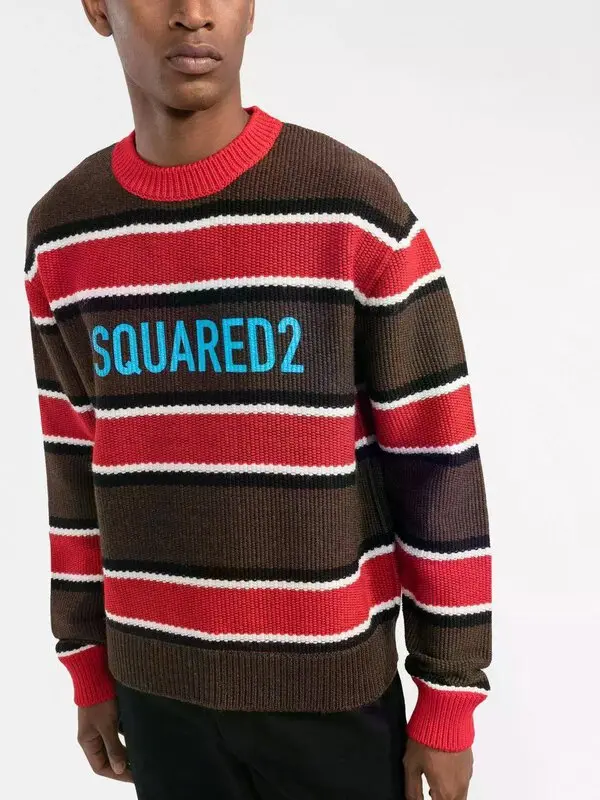 Dsquared2 Jacquard Logo Striped Jumper