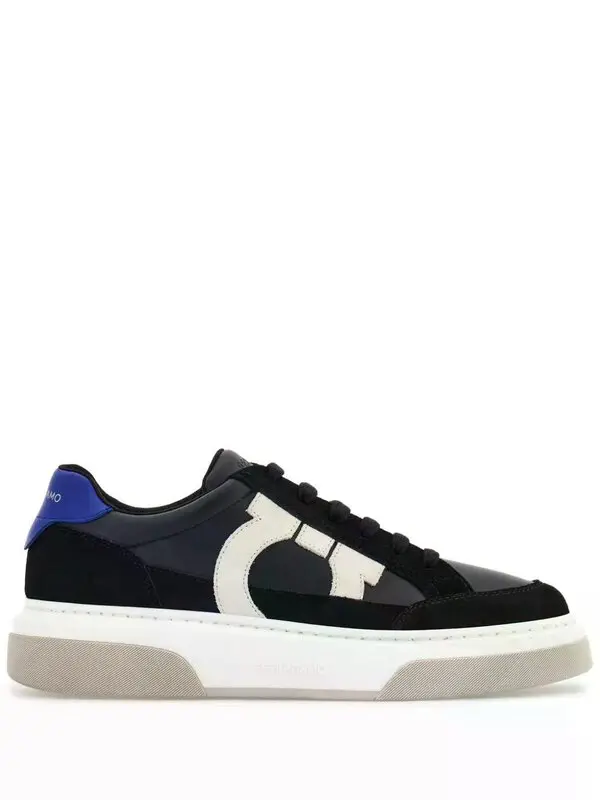 FERRAGAMO Gancini Panelled Leather Sneakers