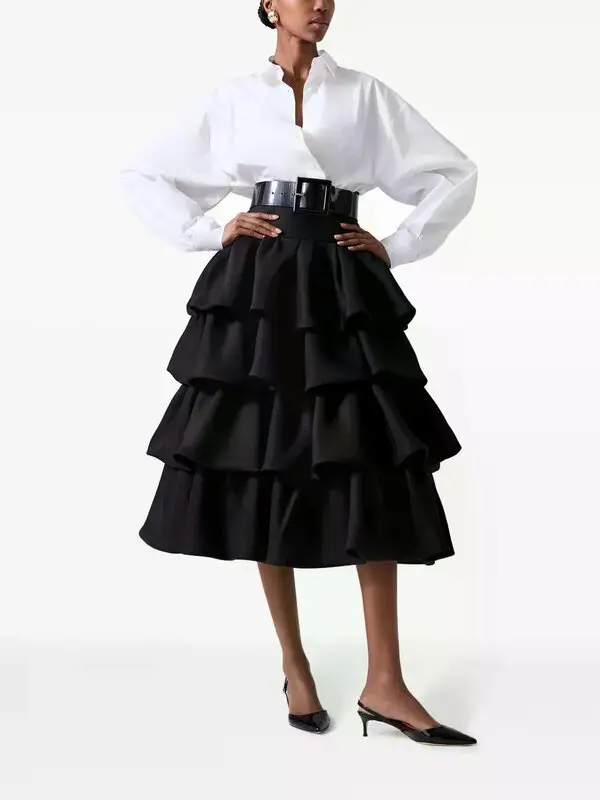 Carolina Herrera Tiered Midi Skirt