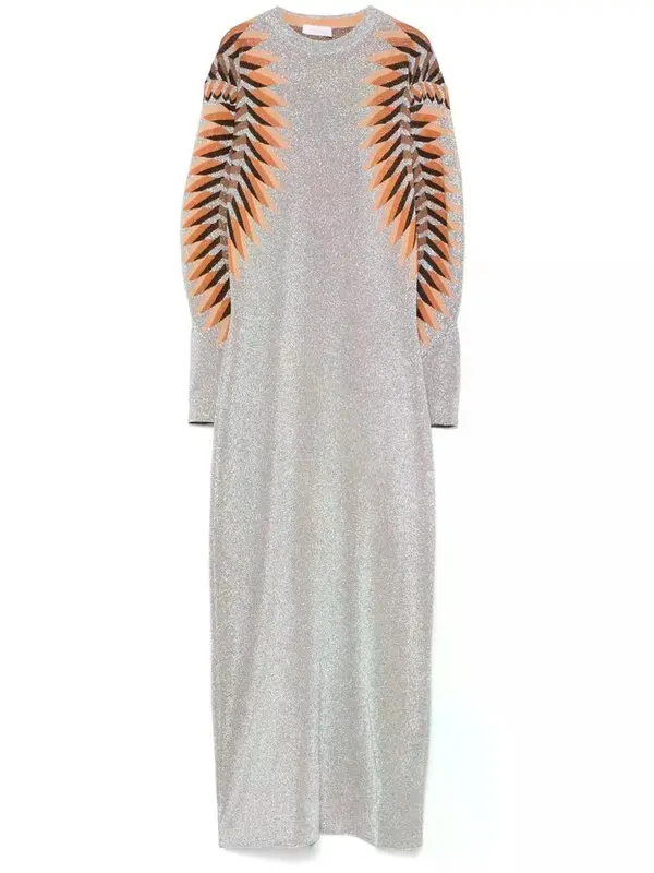 Rabanne Lurex Jacquard Maxi Dress - Grey