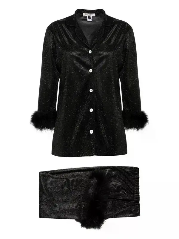 GILDA & PEARL Starlet Lurex Pyjama Set - Black