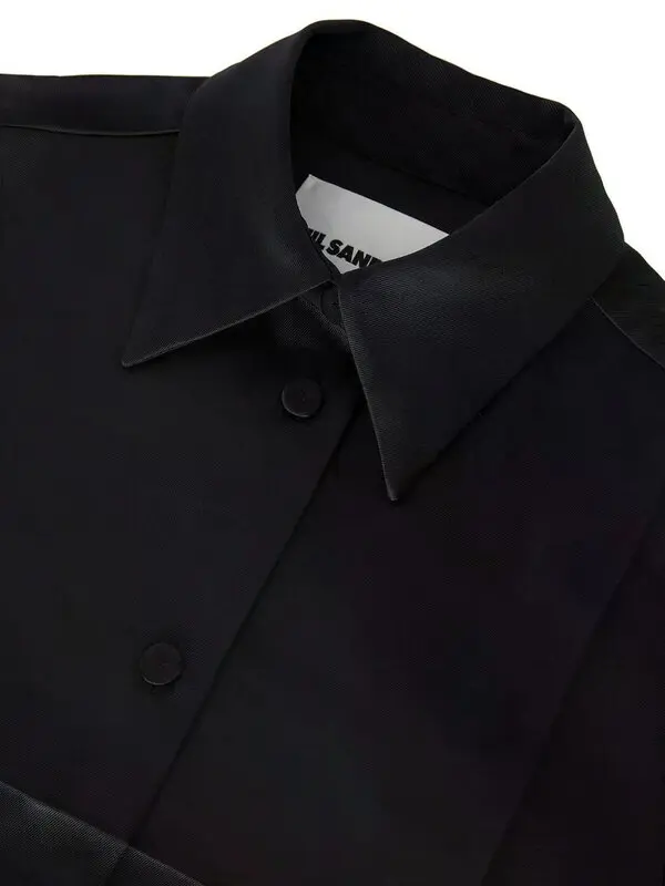 JIL SANDER Pointed-collar Satin Shirt