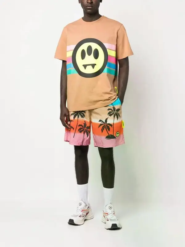 BARROW Palm-tree Print Bermuda Shorts