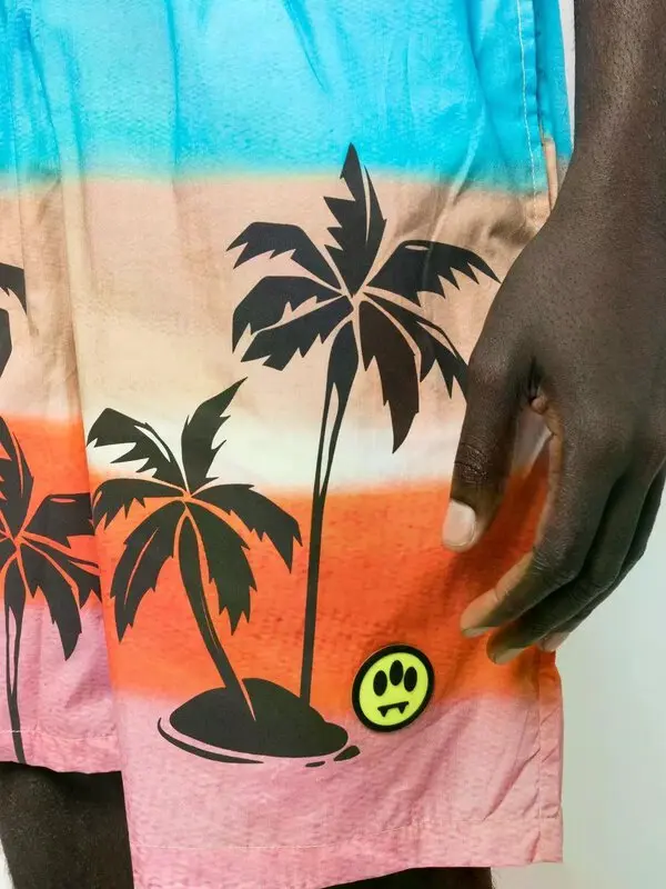 BARROW Palm-tree Print Bermuda Shorts