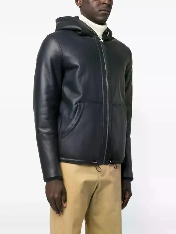 LISKA Leather Reversible Bomber Jacket
