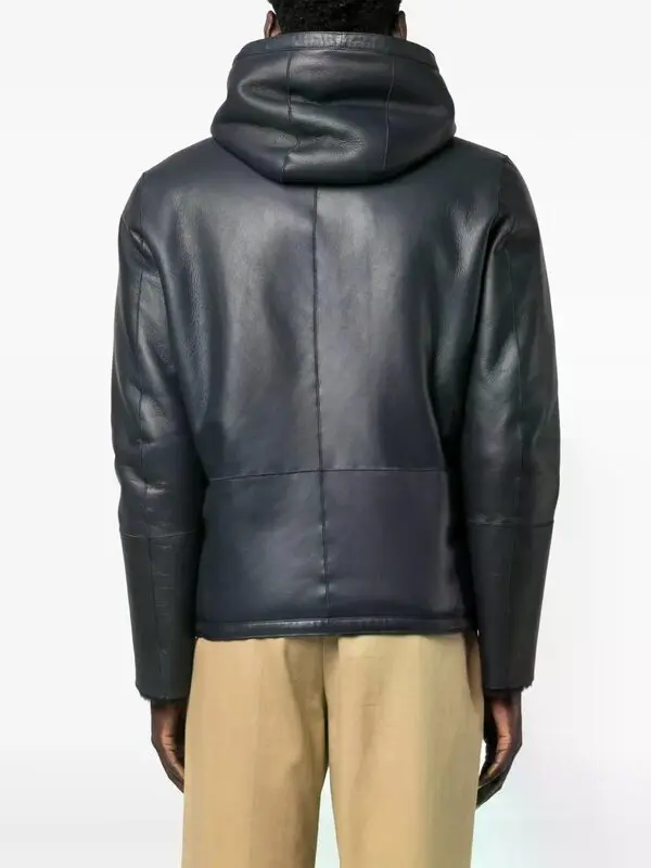 LISKA Leather Reversible Bomber Jacket