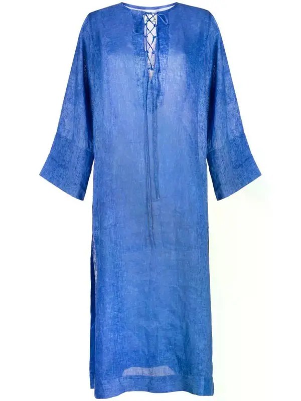 BAMBAH Lace-front Linen Kaftan