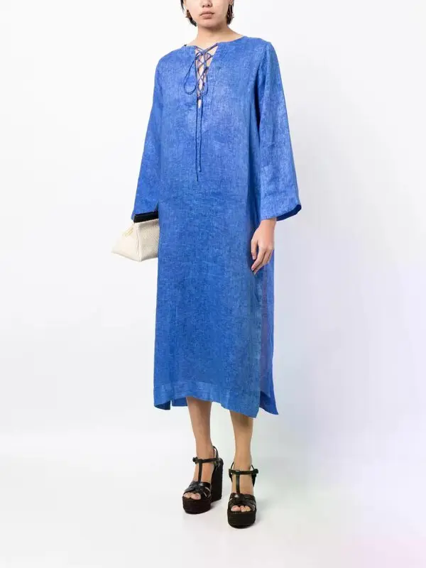 BAMBAH Lace-front Linen Kaftan