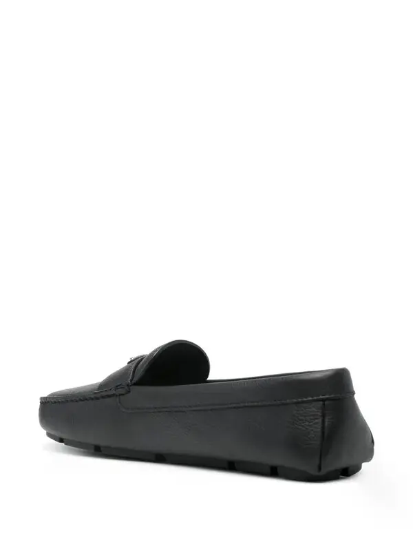 Prada Triangle-logo Leather Loafers - Black