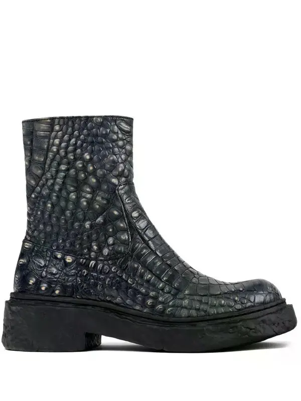 Camper Vámonos Crocodile-effect Ankle Boots