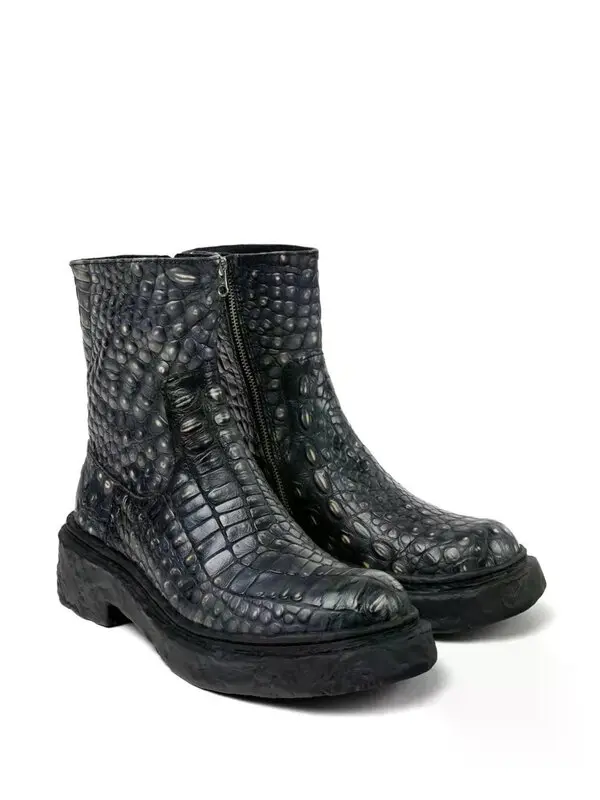 Camper Vámonos Crocodile-effect Ankle Boots