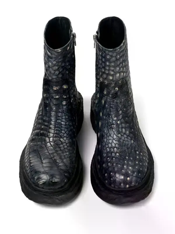 Camper Vámonos Crocodile-effect Ankle Boots