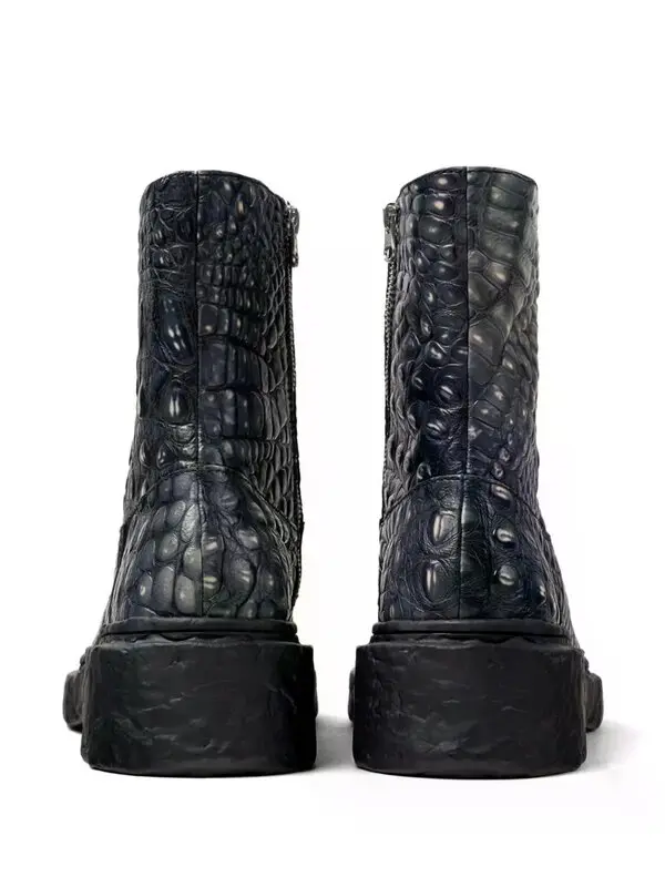 Camper Vámonos Crocodile-effect Ankle Boots