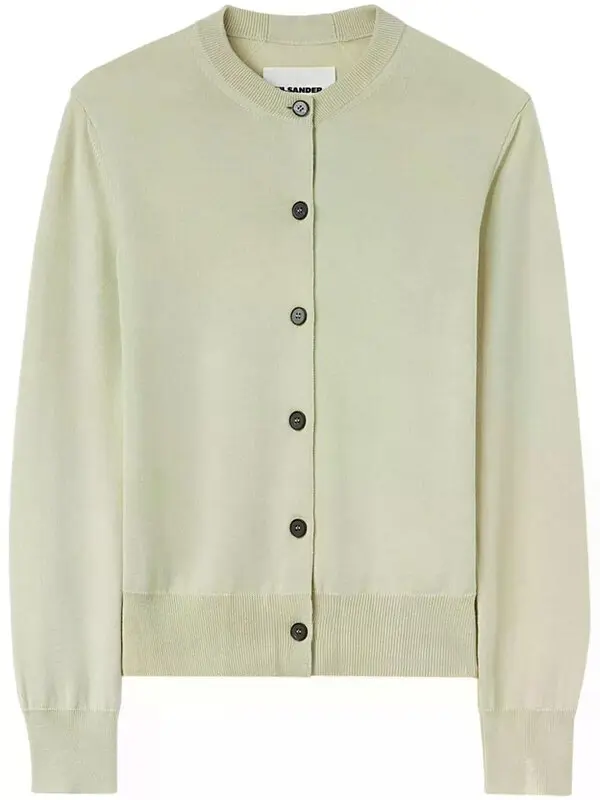 JIL SANDER Crew-neck Wool Cardigan