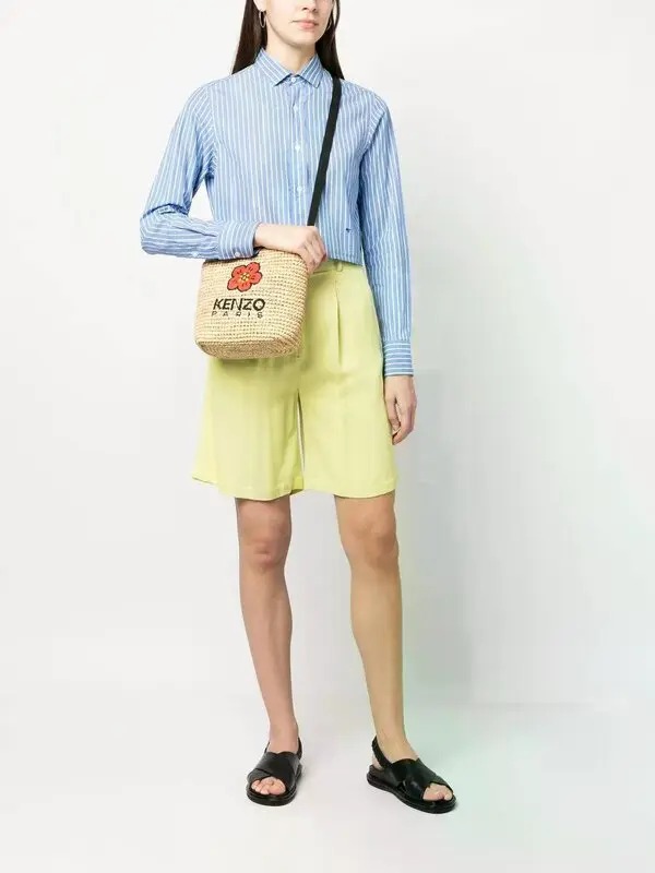 Kenzo Boke Flower Raffia Crossbody Bag