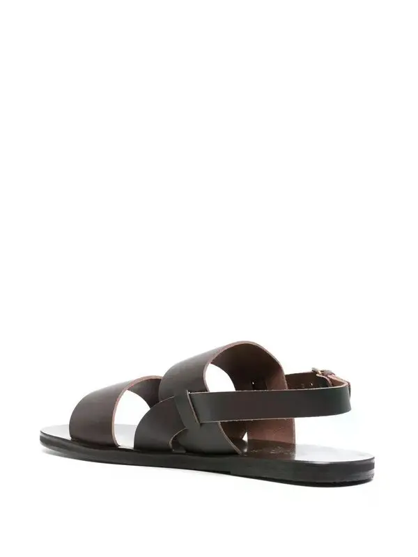 ANCIENT GREEK SANDALS Irodotos Flat Leather Sandals - Brown