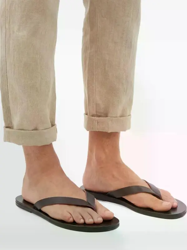 ANCIENT GREEK SANDALS Solon Flat Leather Sandals - Brown