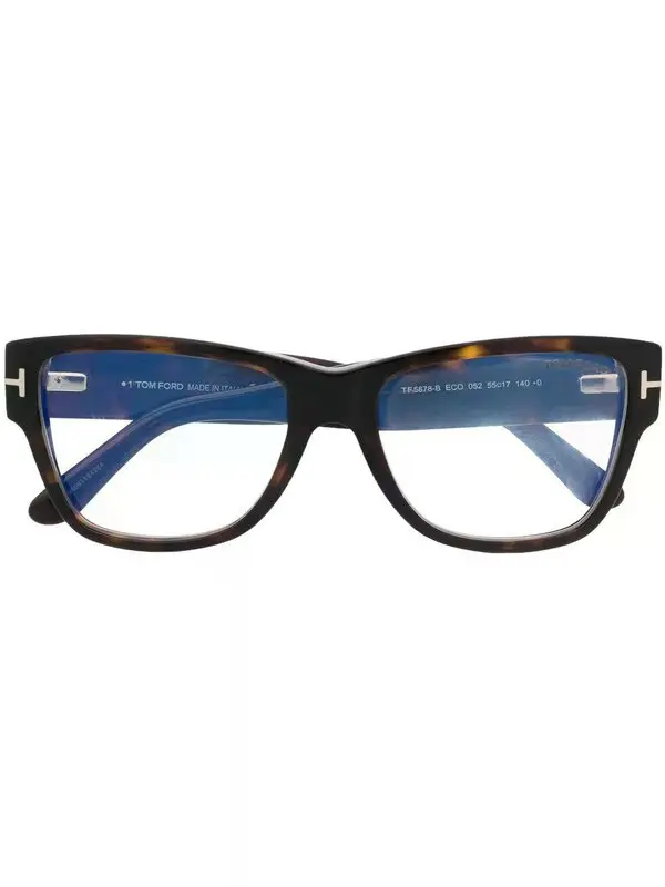TOM FORD Logo-arm Tortoiseshell Glasses - Black